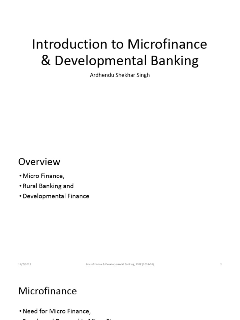Introduction to Microfinance Developmental Banking1.pptx | PDF ...