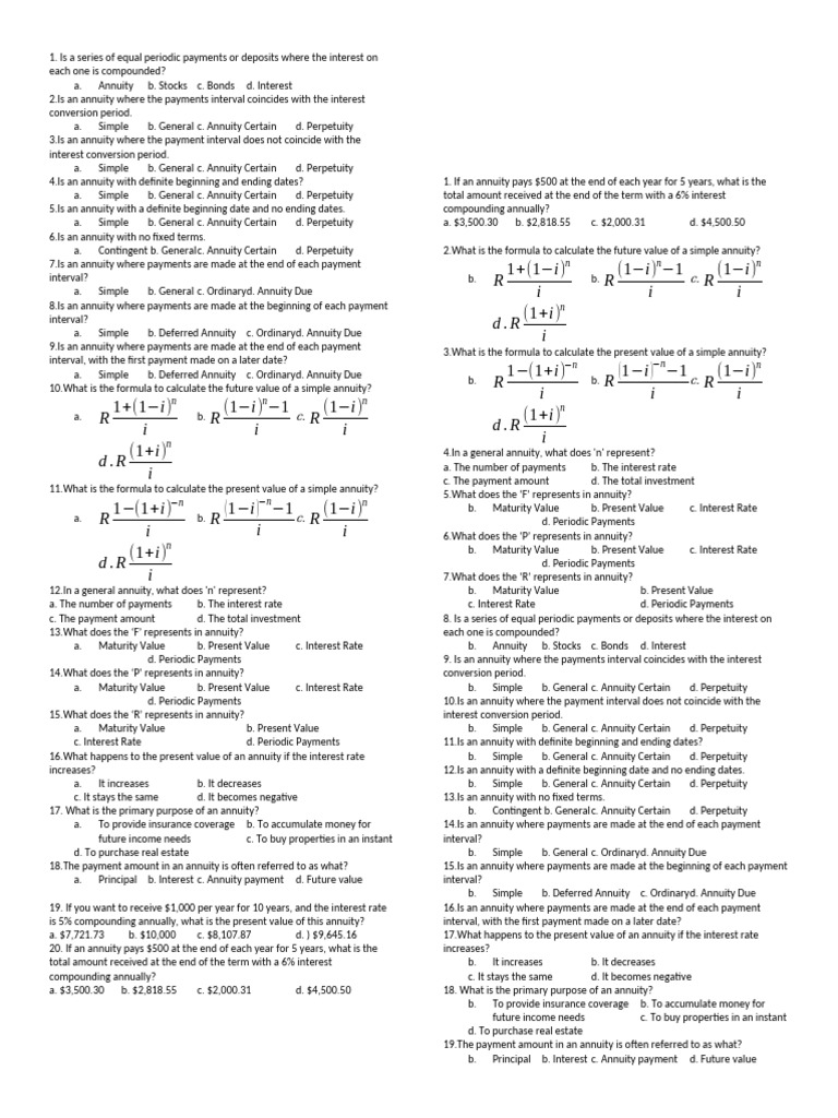 quiz 2 | PDF | Present Value | Interest