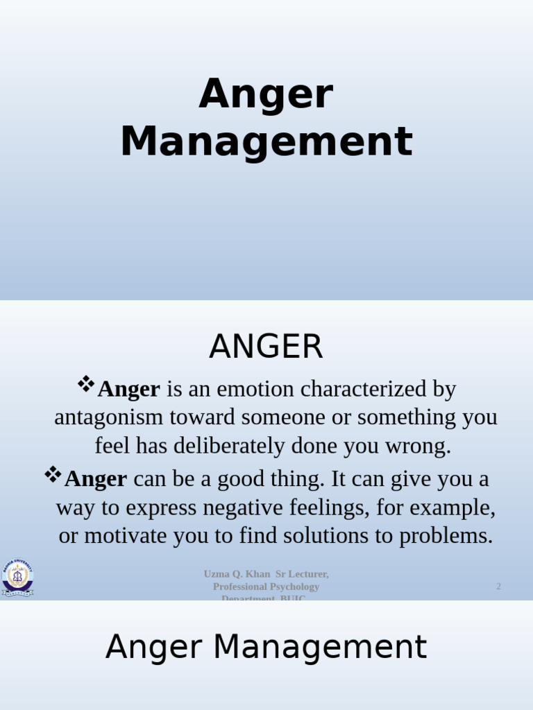 Lecture 1 3 Anger Management 27112024 021923pm | PDF | Anger | Empathy