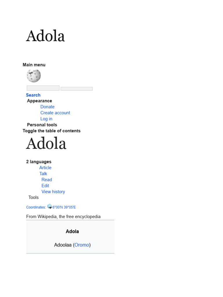 Adola | PDF | Ethiopia
