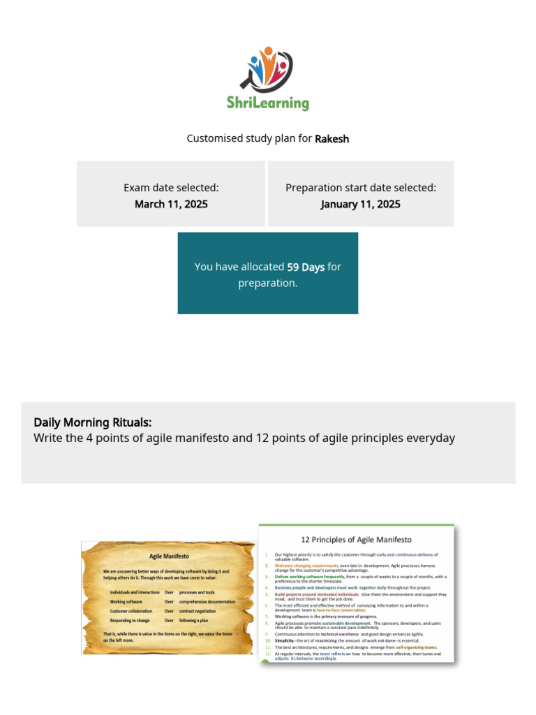Study Plan - ShriLearning | PDF