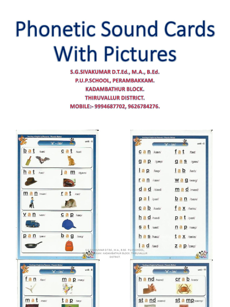 Phonetic Sound Cards for Education | PDF
