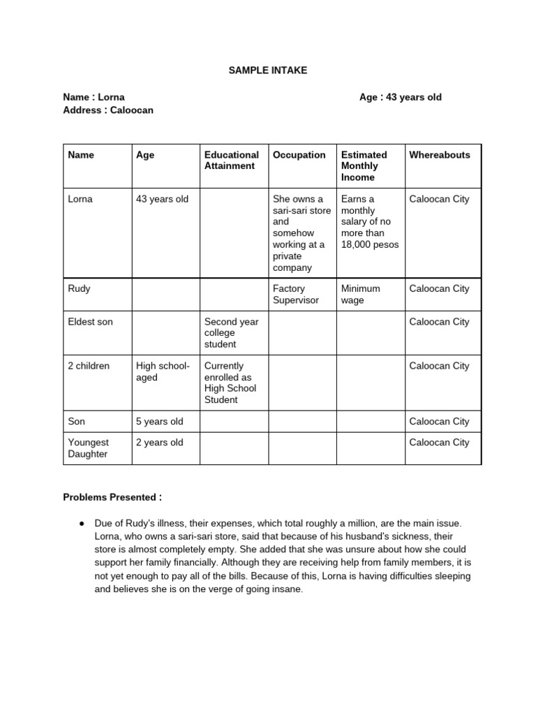 INTAKE-SHEET | PDF | Economies