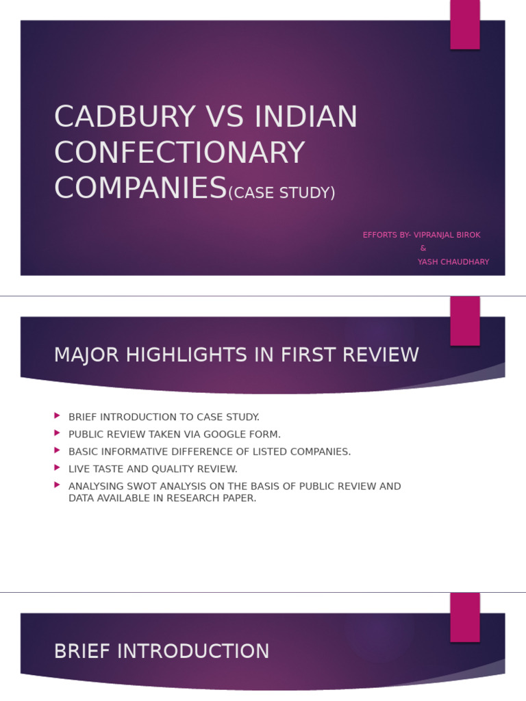 _'Cadbury vs Indian confectionary companies (case study' | PDF | Business