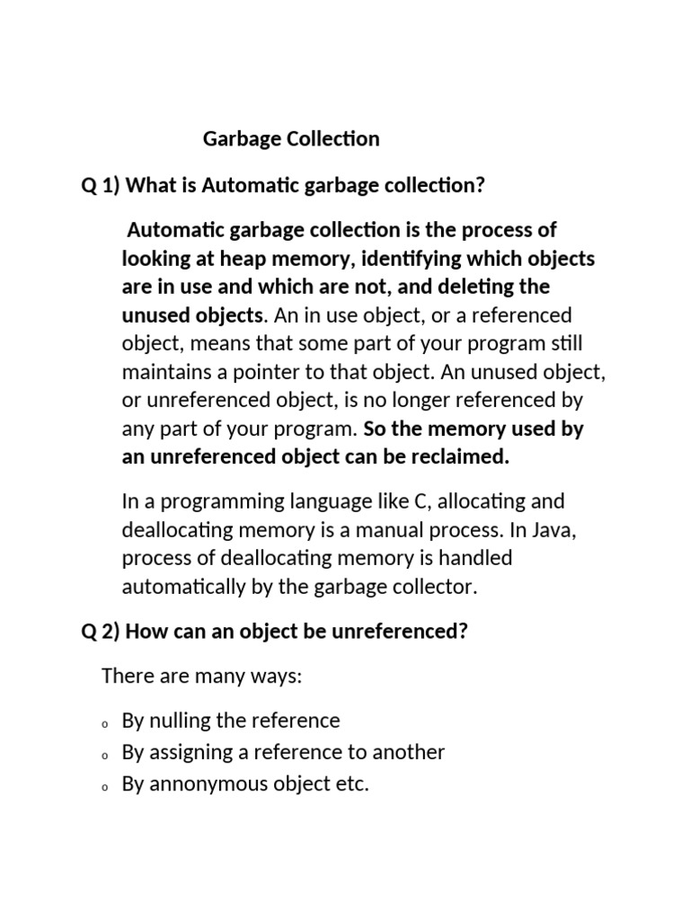 Garbage Collection - My Notes | PDF | Java Virtual Machine | Java ...