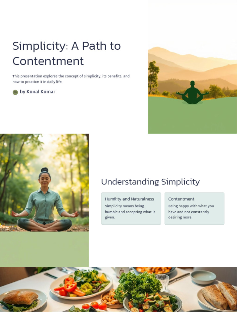 Simplicity A Path To Contentment | PDF | Humility | Simple Living