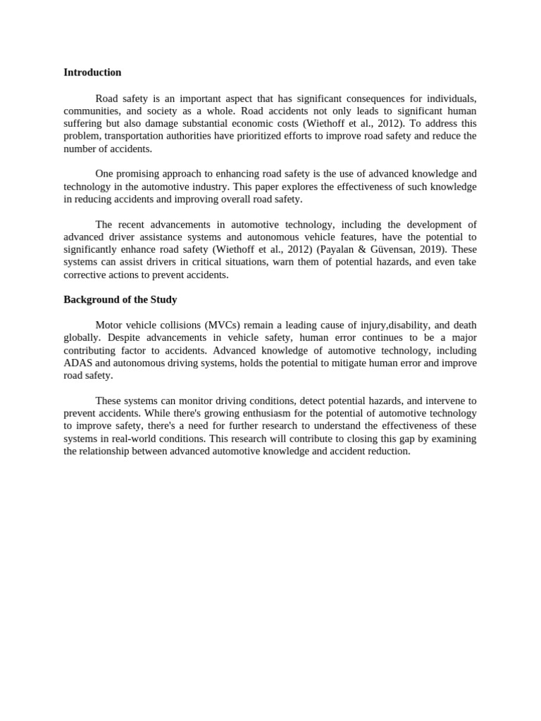 Introduction | PDF | Traffic Collision | Road Traffic Safety