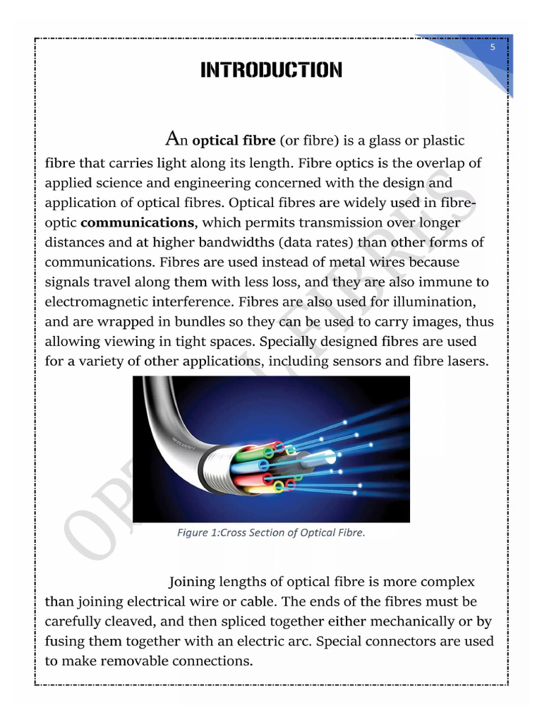 OPTICAL FIBRES Physics Investigatory Project Class XII | PDF