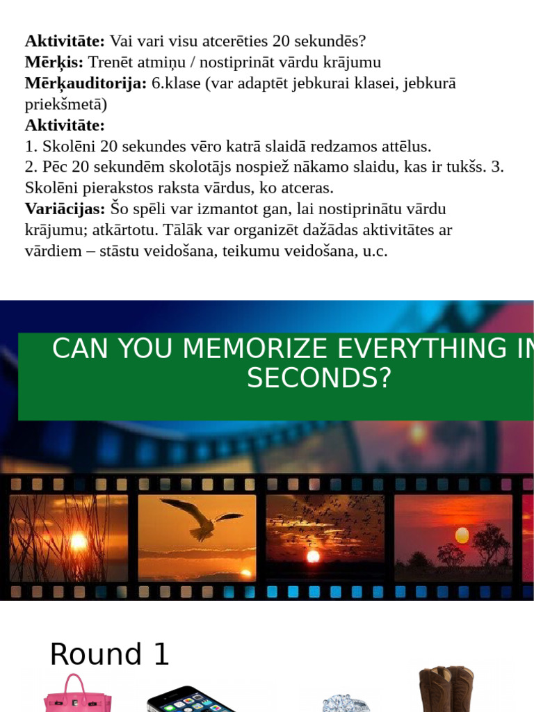 Atminai Anglu Valoda Evija Kasa | PDF