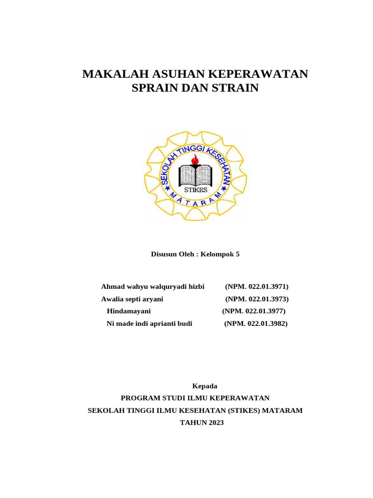 Makalah Sprain Dan Strain | PDF