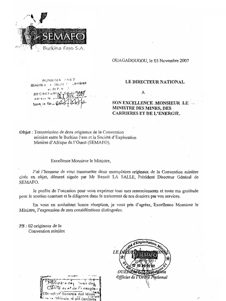 942 Semafo Burkina Faso Sa Concession 2007 | PDF
