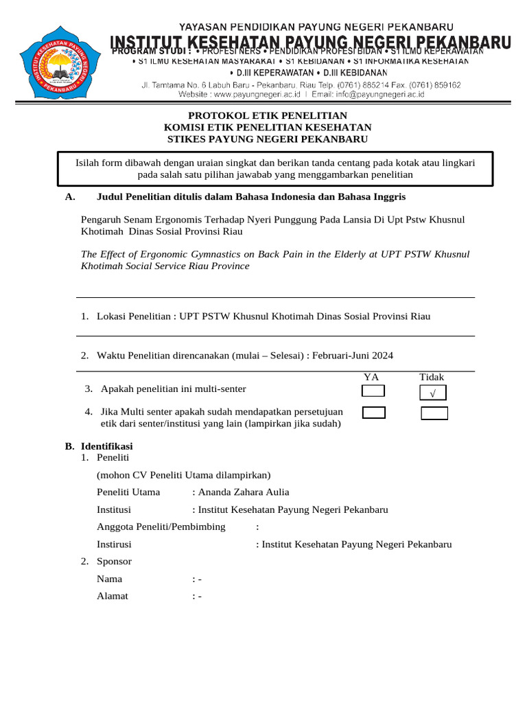 Contoh Protokol Ekperimental | PDF