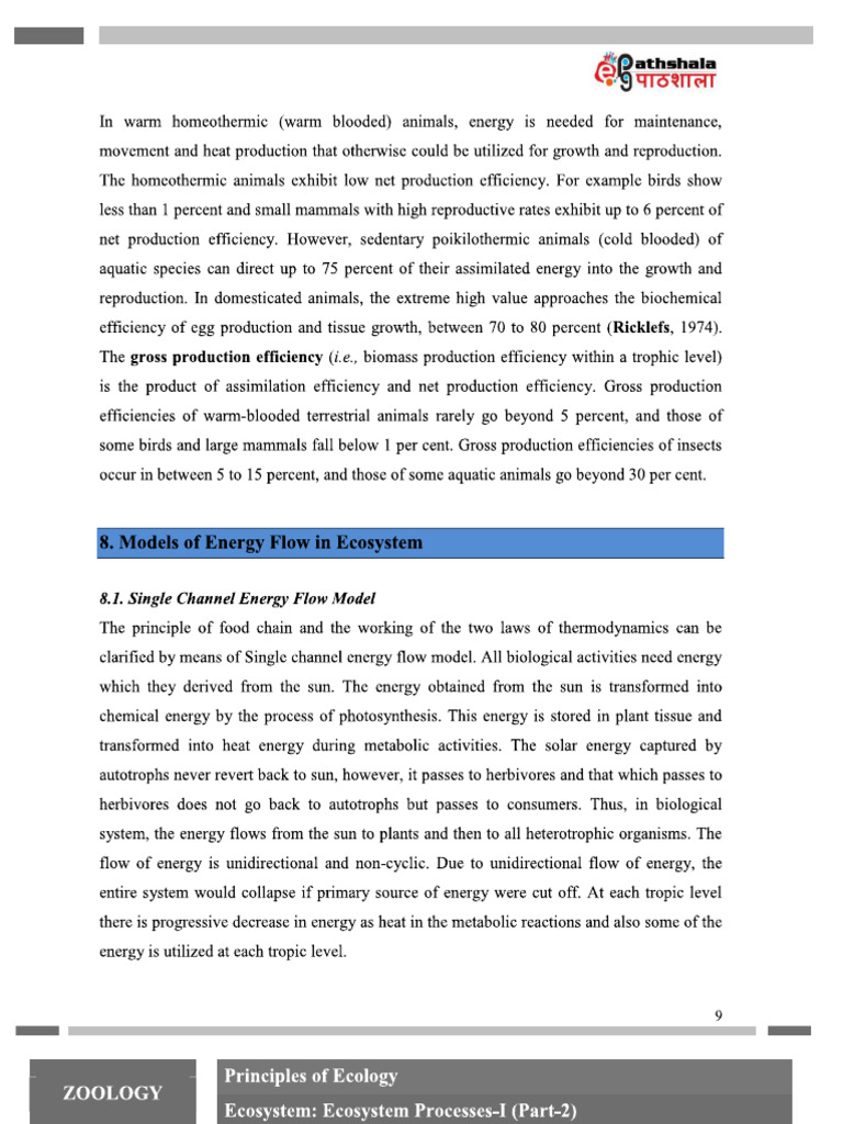 Energy Flow Models & Ecosystem Services - Unit2 | PDF
