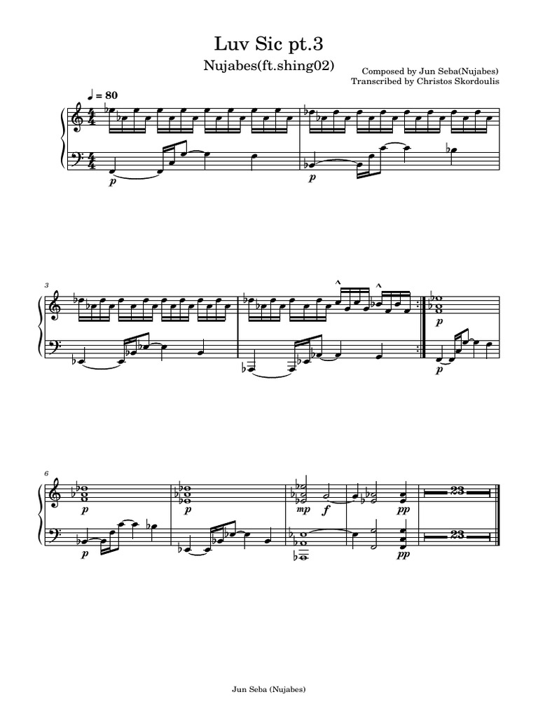 Nujabes - Luv Sic PT 3 Sheet Musci | PDF | Urban Street Dance And Music | Hip Hop