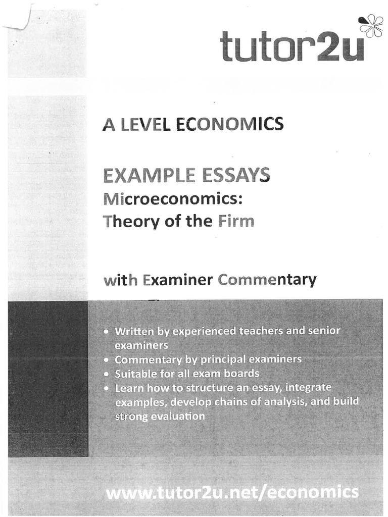 Tutor2U Essays - Unit 3 - Theory of Firm - Sample - Essays | PDF