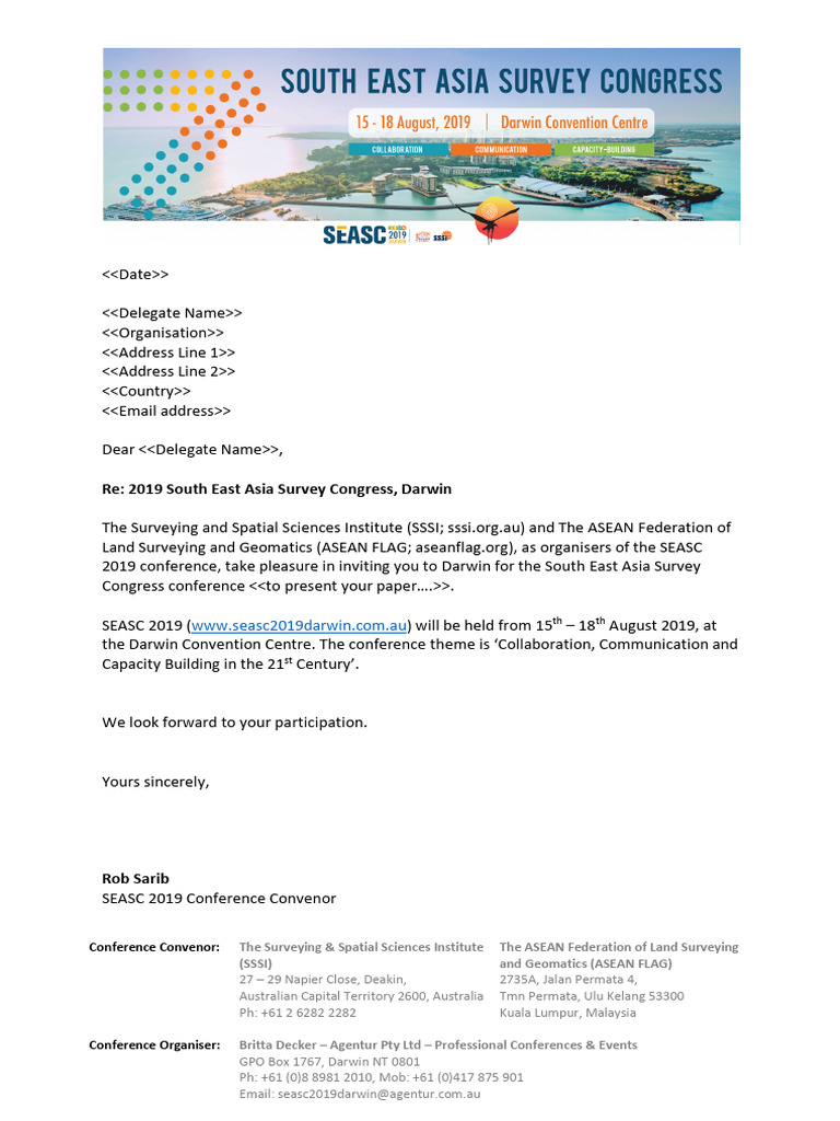 SEASC Visa Letter Template | PDF