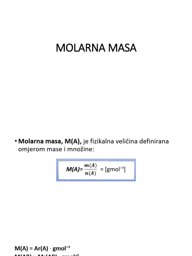 Molarna Masa | PDF