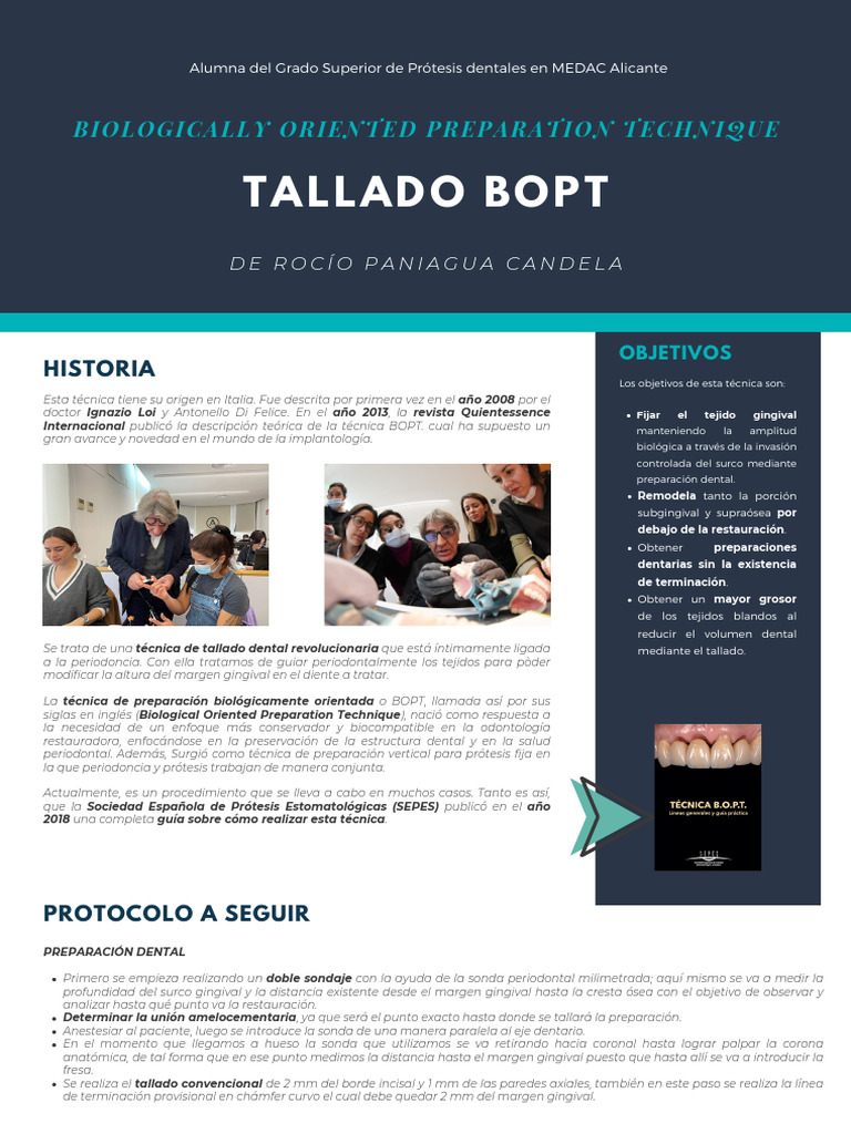 Infografía BOPT - Rocío Paniagua Candela | PDF | Especialidades Medicas | Ramas de Odontología