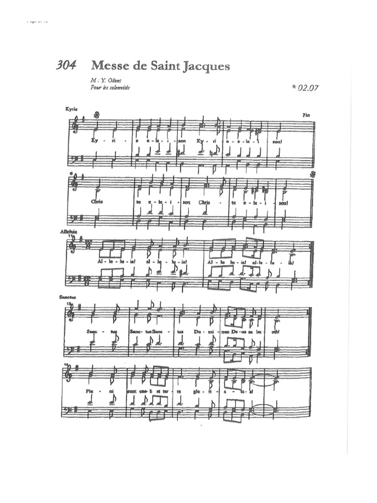 Messe de Saint Jacques - 102415 | PDF