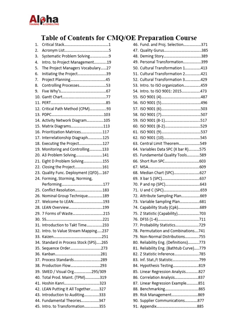CMQ/OE Exam Preparation Guide | PDF | Six Sigma | Reliability Engineering