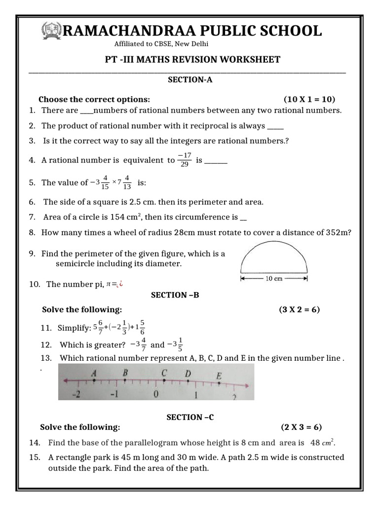 10-13-18-VII-MATHS-PT-3--WORKSHEET | PDF | Area | Mathematics