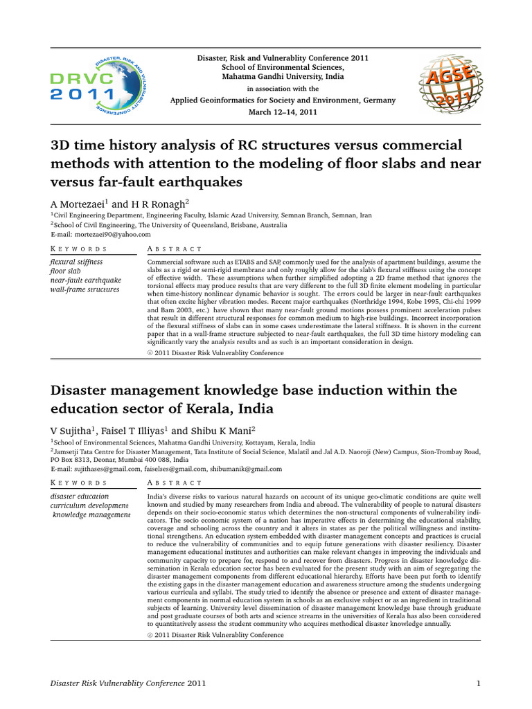3D time history analysis of RC structures versus commercial methods ...