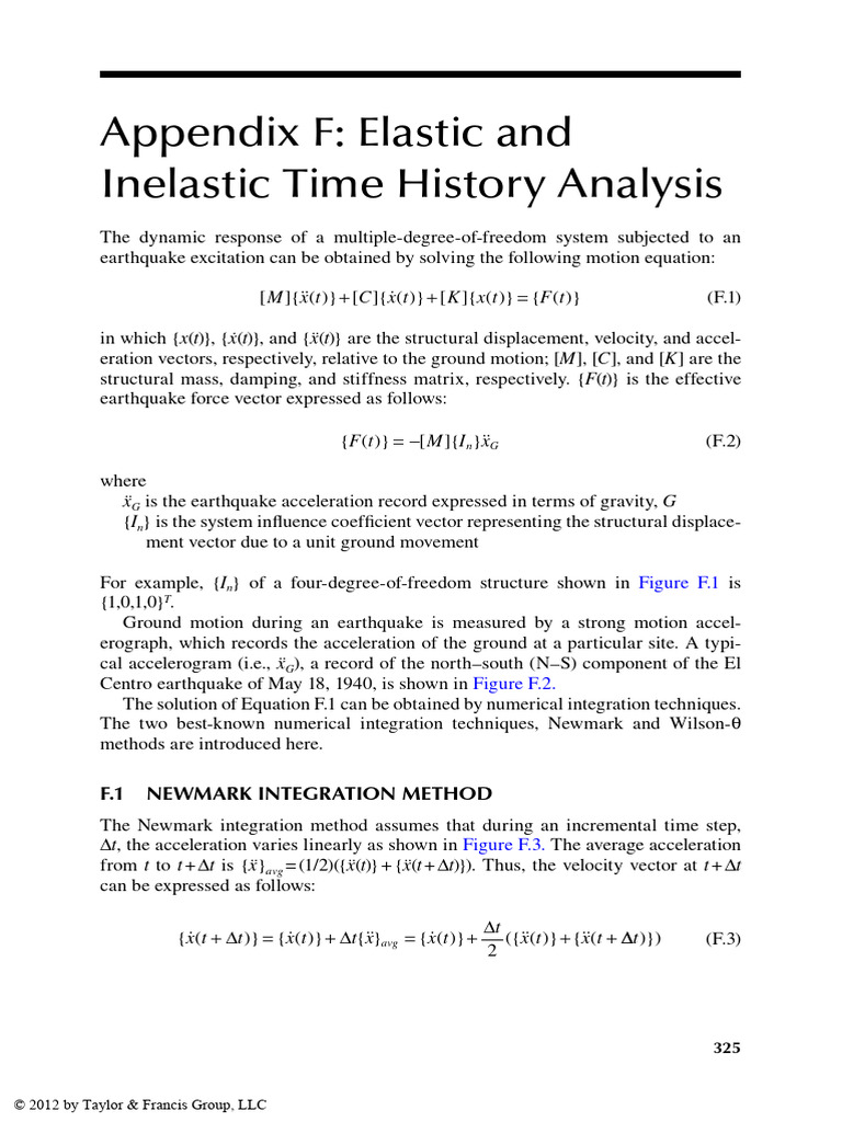 Appendix F; Elastic and Inelastic Time History Analysis | PDF ... Appendix F; Elastic and Inelastic Time History Analysis | PDF ...