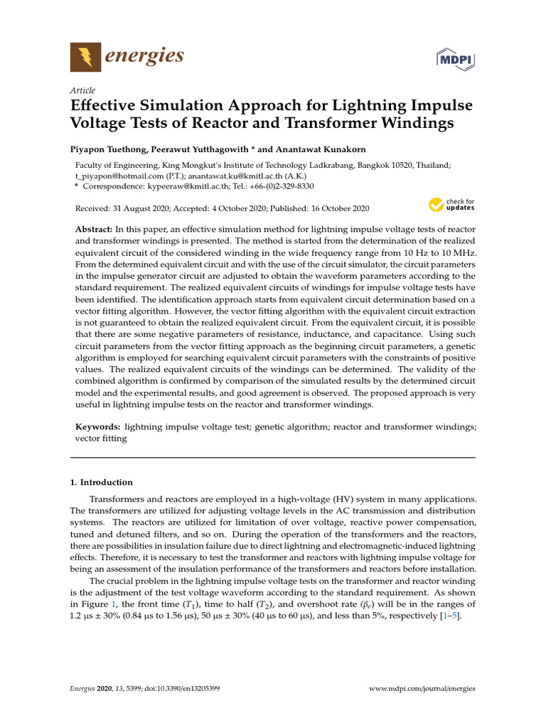 Effective Simulation Approach For Lightning Impulse Voltage Tests of ...