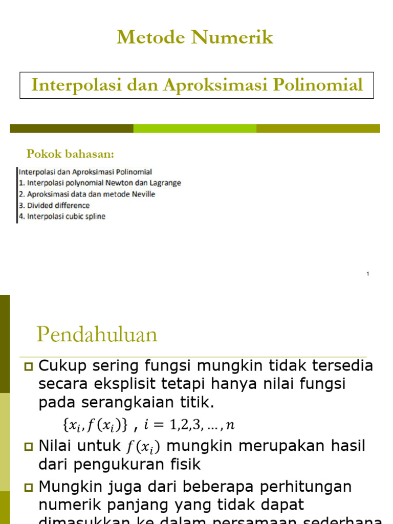 Materi Dan Tugas Interpolasi | PDF