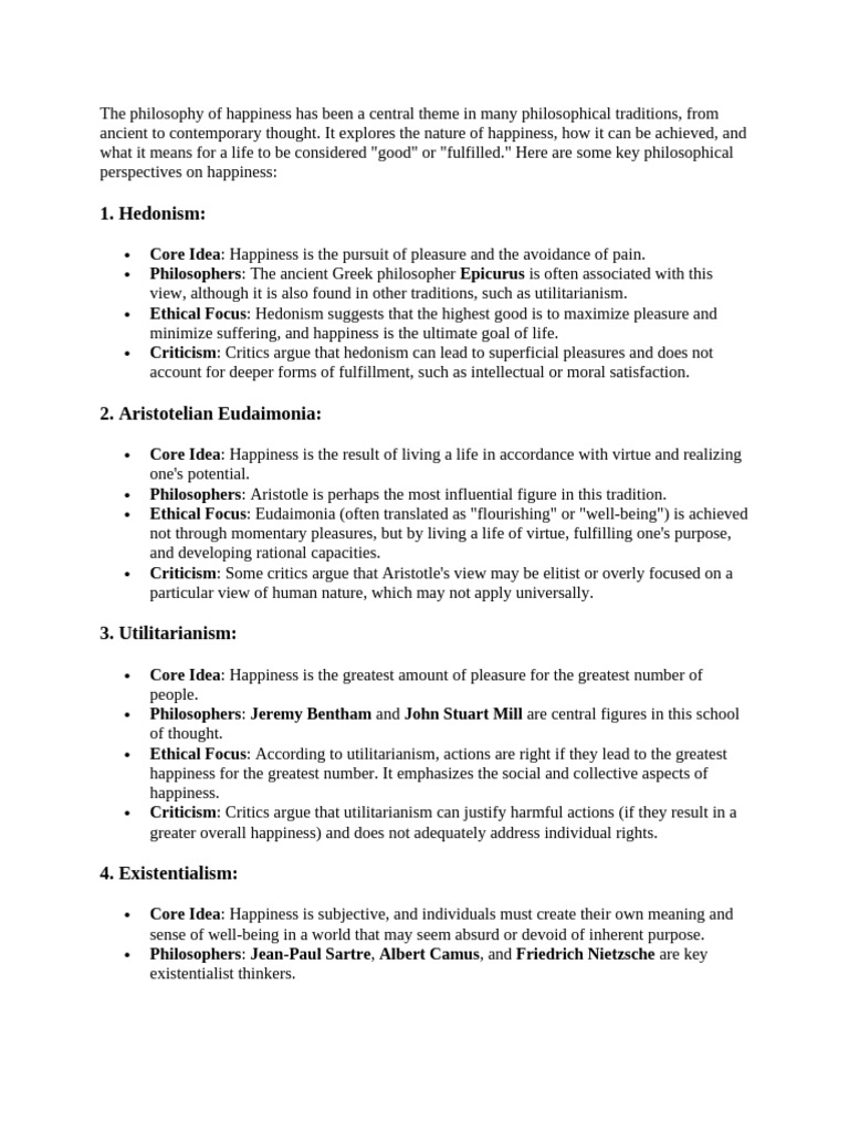 Philosophy of happiness | PDF | Happiness | Existentialism