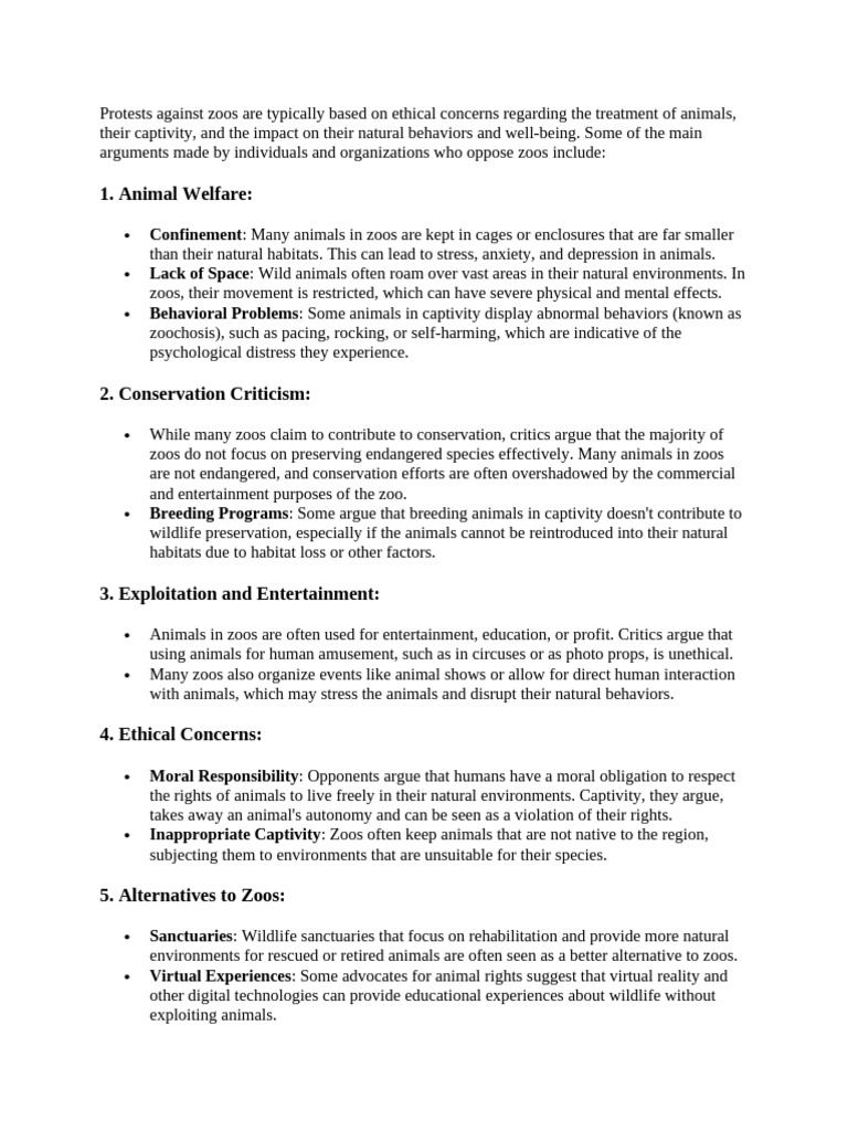 Protest Against Zoo System | PDF | Zoo | Psychology