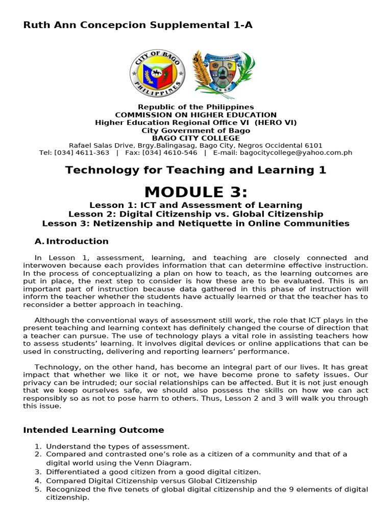 module 3 (LESSON PLAN) | PDF | Educational Assessment | Altruism