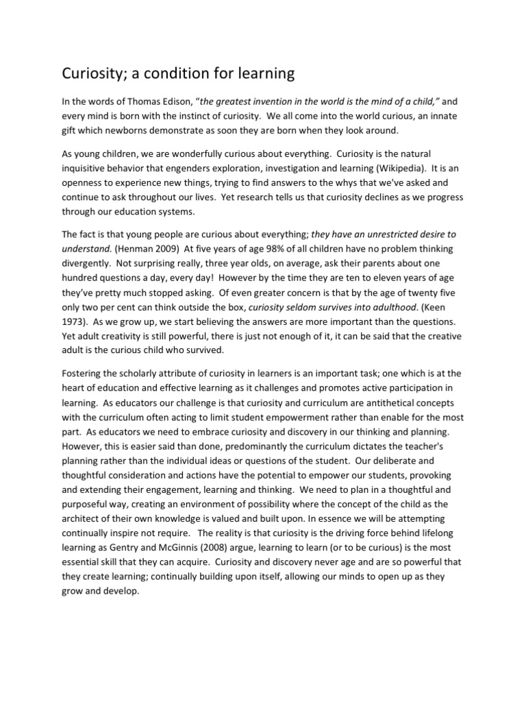 Curiosity 2 | PDF | Curiosity | Action (Philosophy)