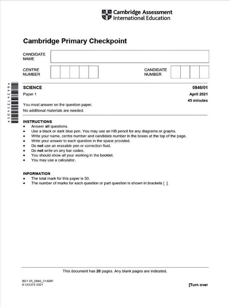 Primary Check Point April 2021 P1 | PDF