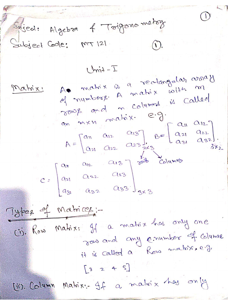 Matrix Mathematics Pdf