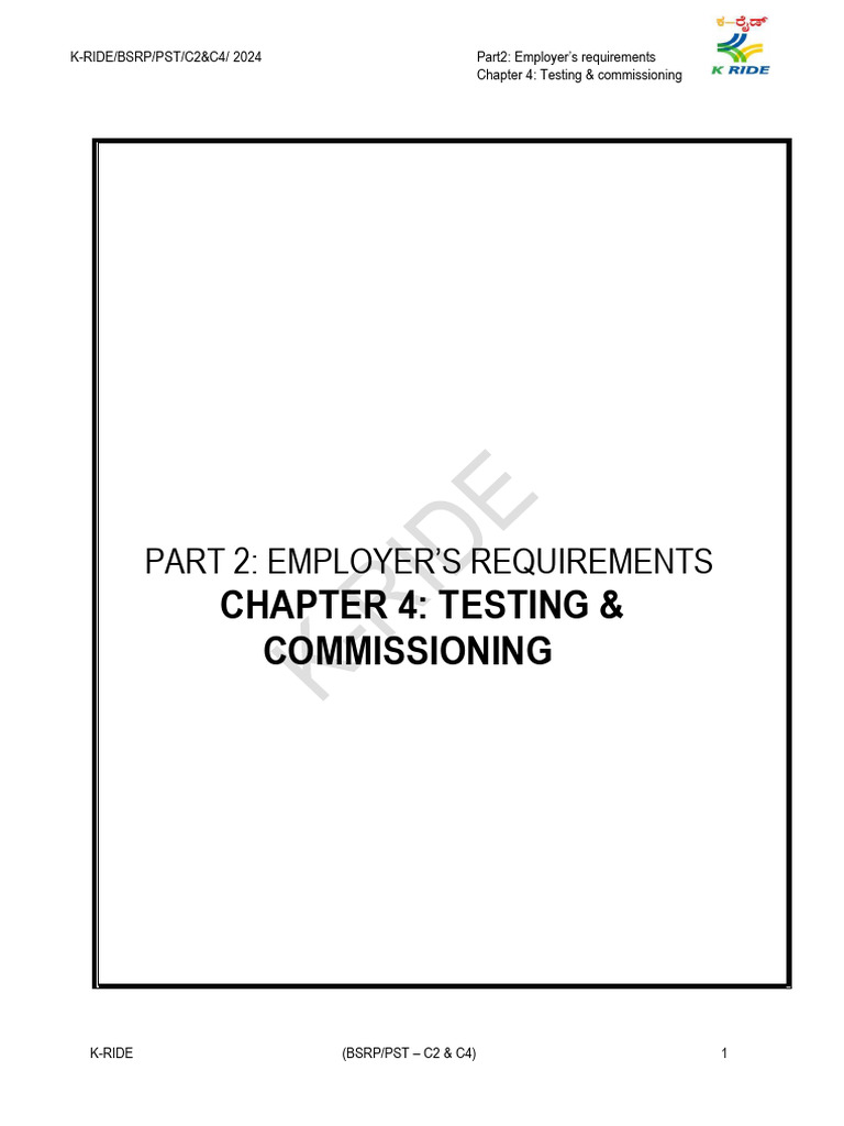 Chapter-4 - Testing & Commissioning | PDF | Specification (Technical ...