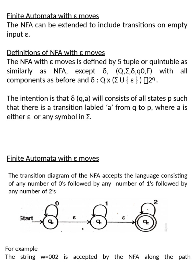 class 7 Finite Automata with ε moves | PDF | Mathematics | Mathematical ...