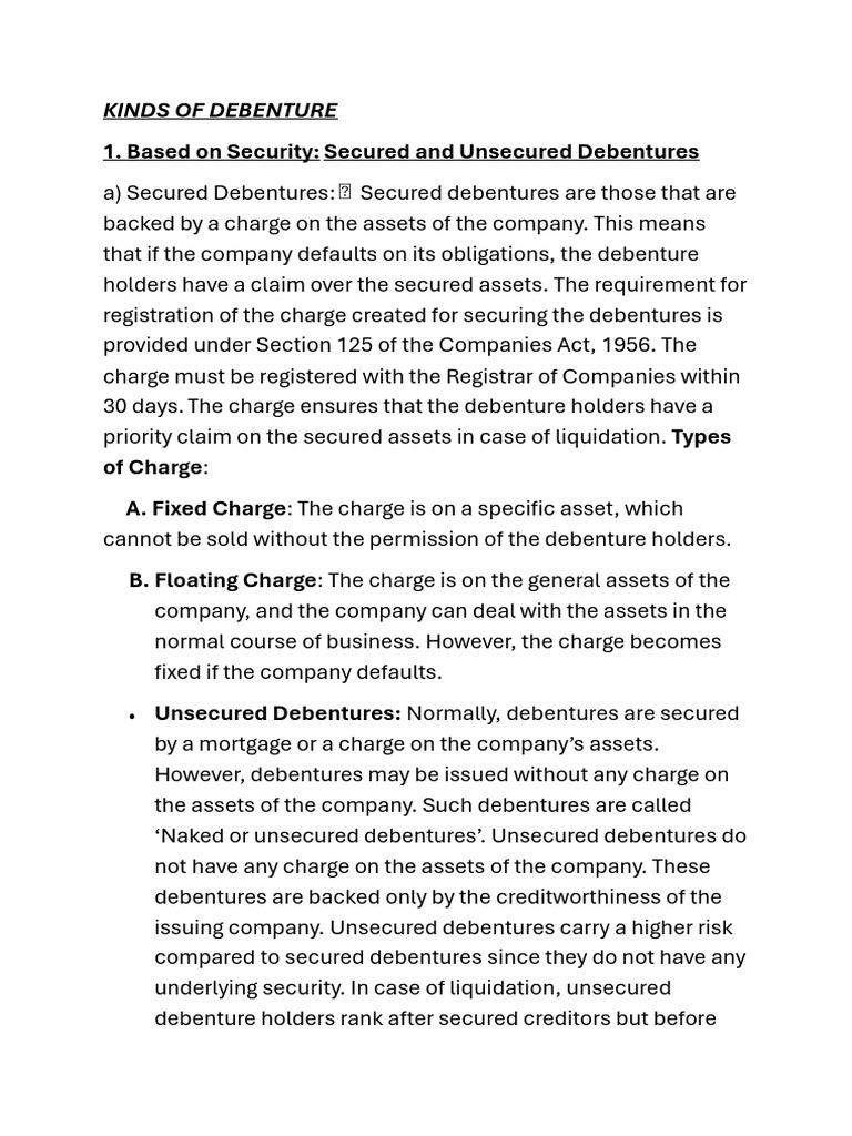 Debenture and Dividend | PDF | Dividend | Liquidation