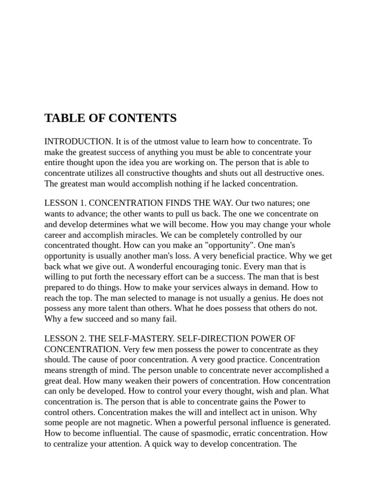 The Power of Concentration Part2 | PDF | Thought | Courage