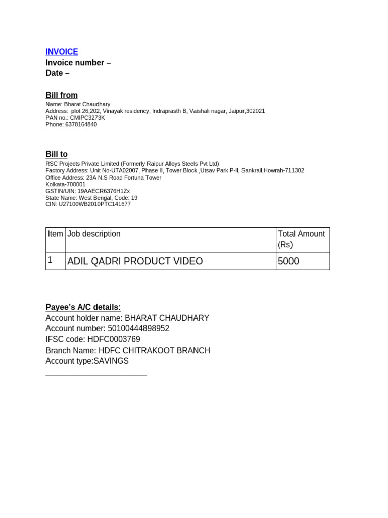 Pulpkey Invoice Template - Latest | PDF