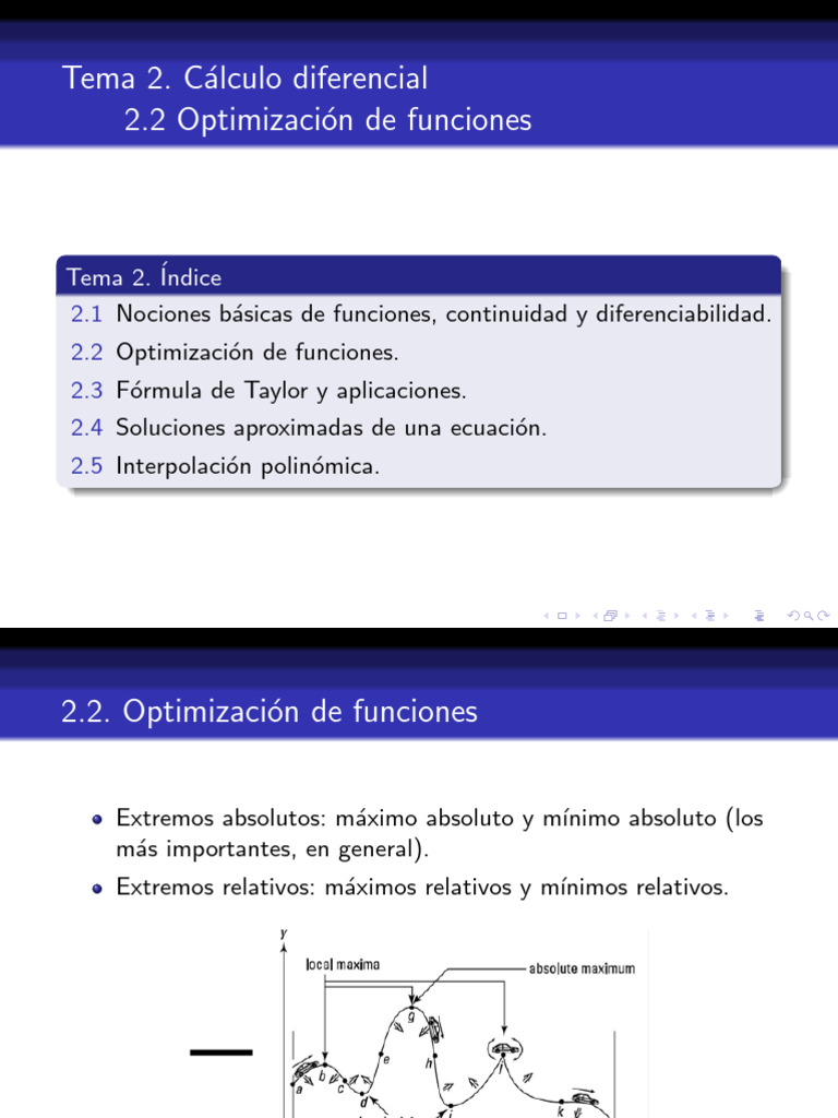 2.2 - Optimización de Funciones | PDF | Optimización Matemática | Derivado