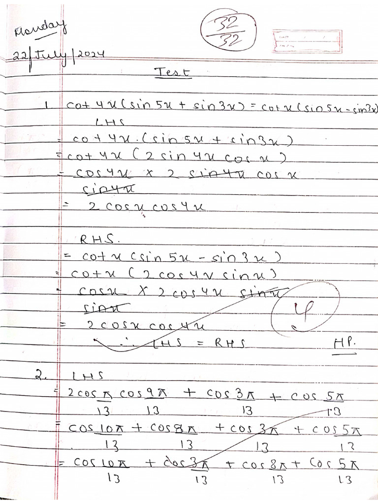 3 To 4 Test Pdf Ch Trigonometry Pdf