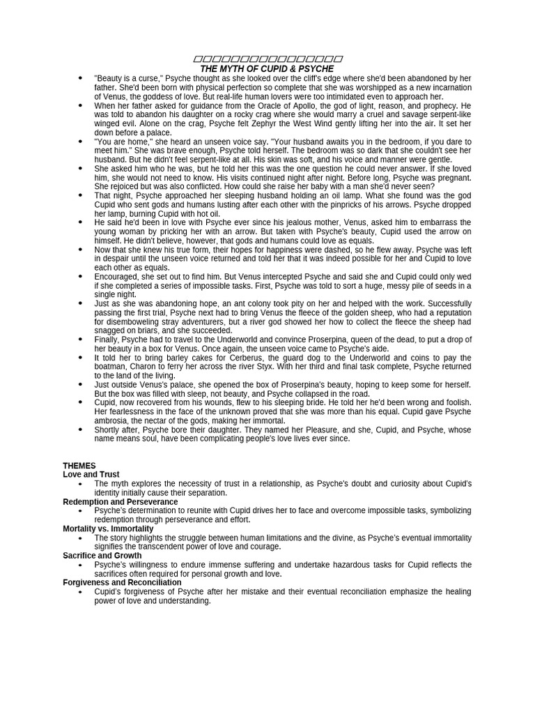Final 02 Cupid and Psyche | PDF | Cupid | Mythology