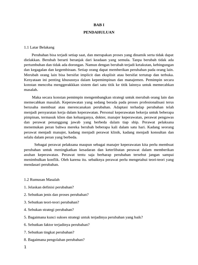 Teori Perubahan Klmpok 1 | PDF