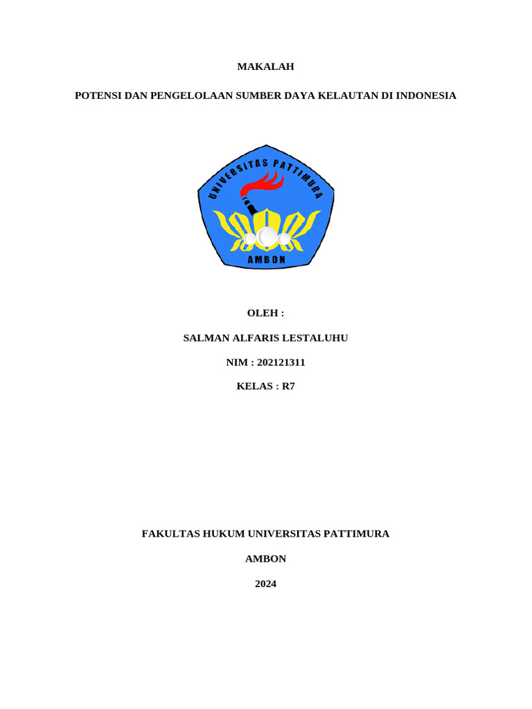 MAKALAH POTENSI DAN PENGELOLAAN SUMBER DAYA KELAUTAN DI INDONESIA | PDF MAKALAH POTENSI DAN PENGELOLAAN SUMBER DAYA KELAUTAN DI INDONESIA | PDF