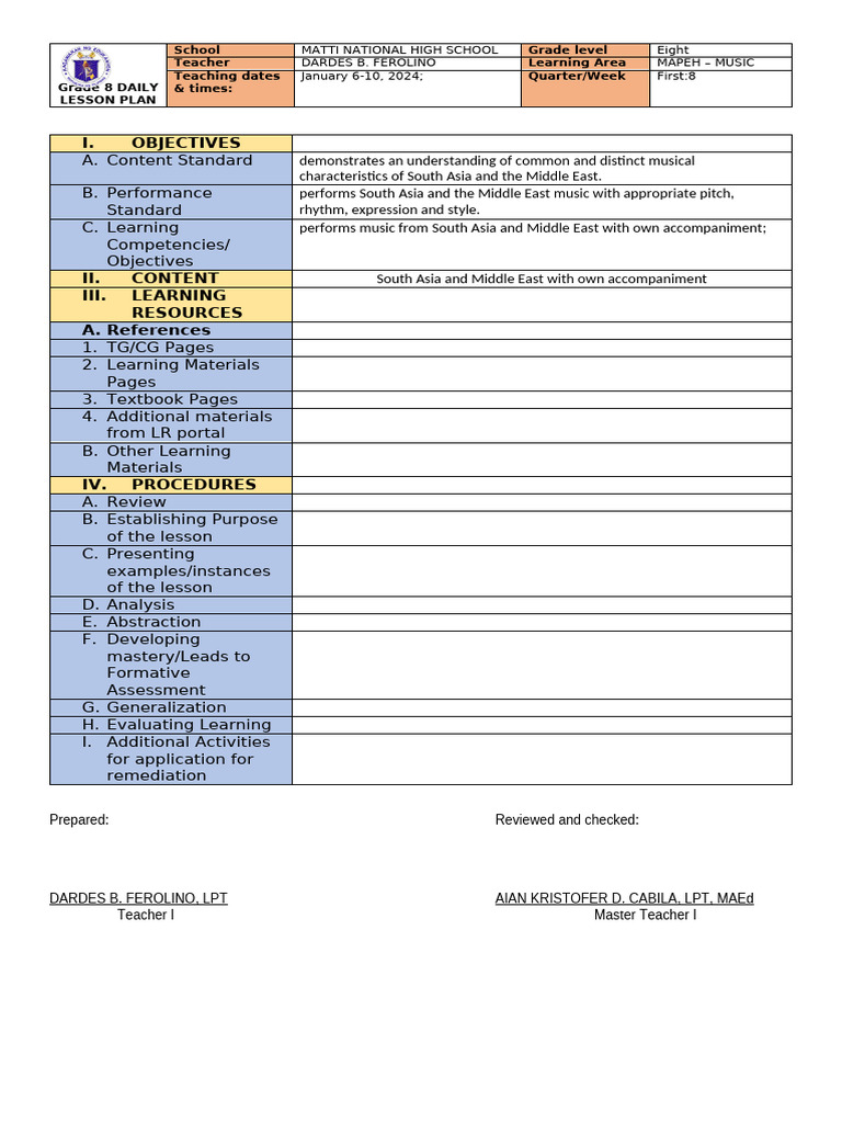 Co DLP Q1 W8 Mapeh - Health Grade 8 | PDF