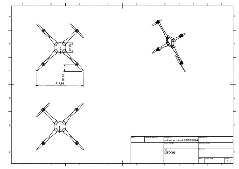Drone Design Technical Drawing | PDF