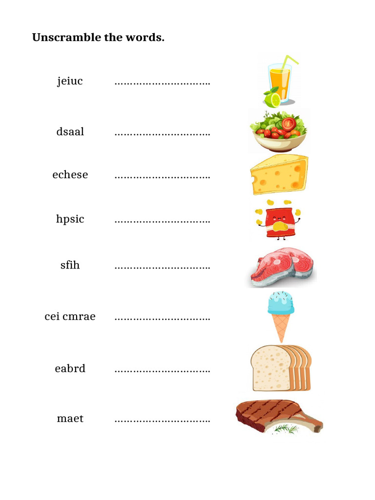 Unscramble The Words | PDF
