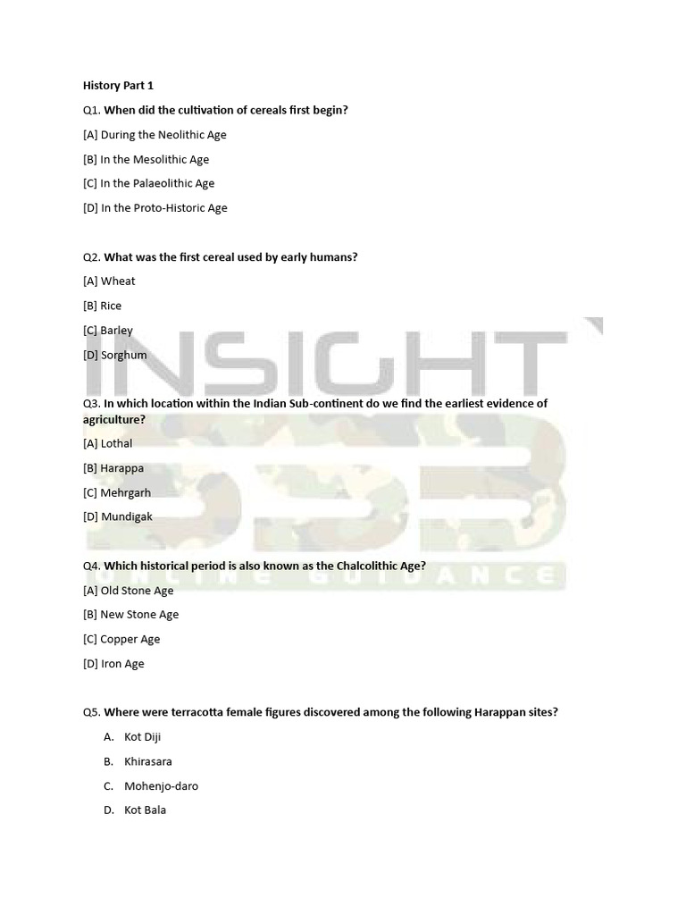 Ancient Indian History Quiz Questions | PDF | Ancient India