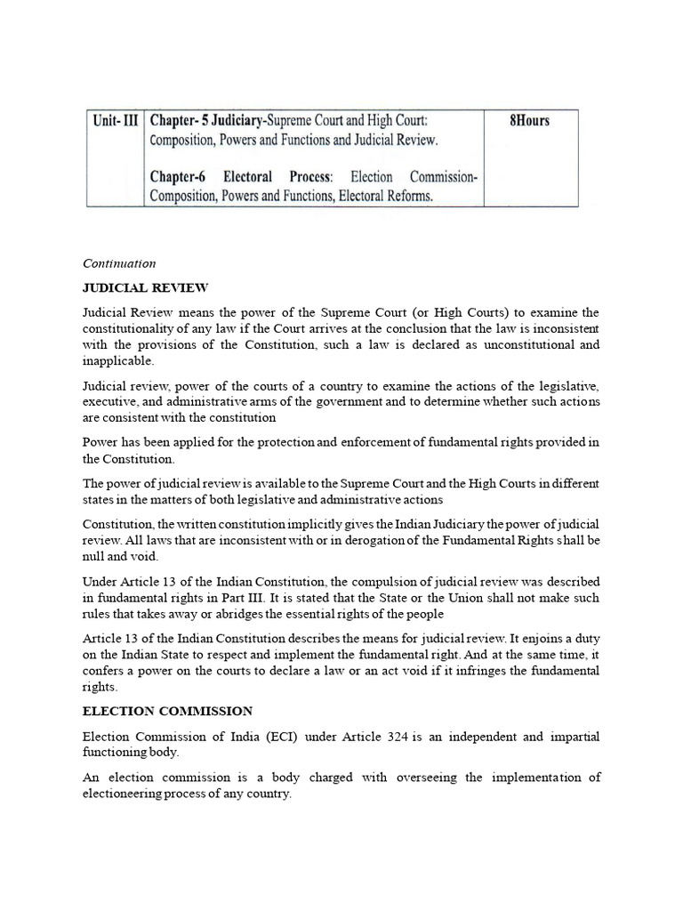 Unit 3 - Constitution of India (b) | PDF | Elections | Accountability
